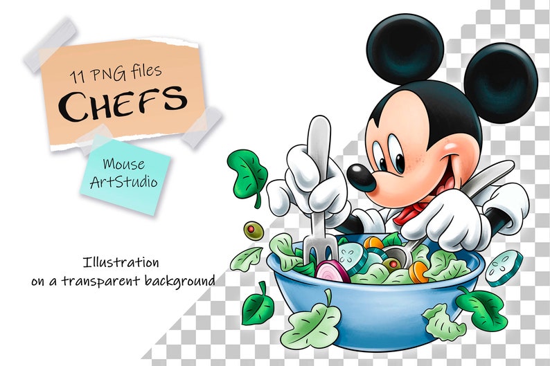 Chefs, Minnie PNG, Mickey Mouse, Daisy Duck, Donald, Goofy, Pluto ...