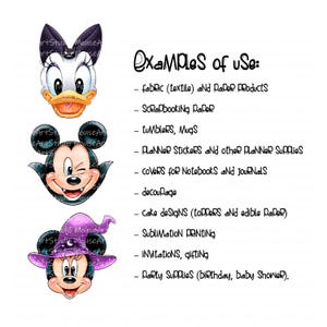 Mickey Mouse and His Friends, Halloween, Sublimation Design, Digital ...