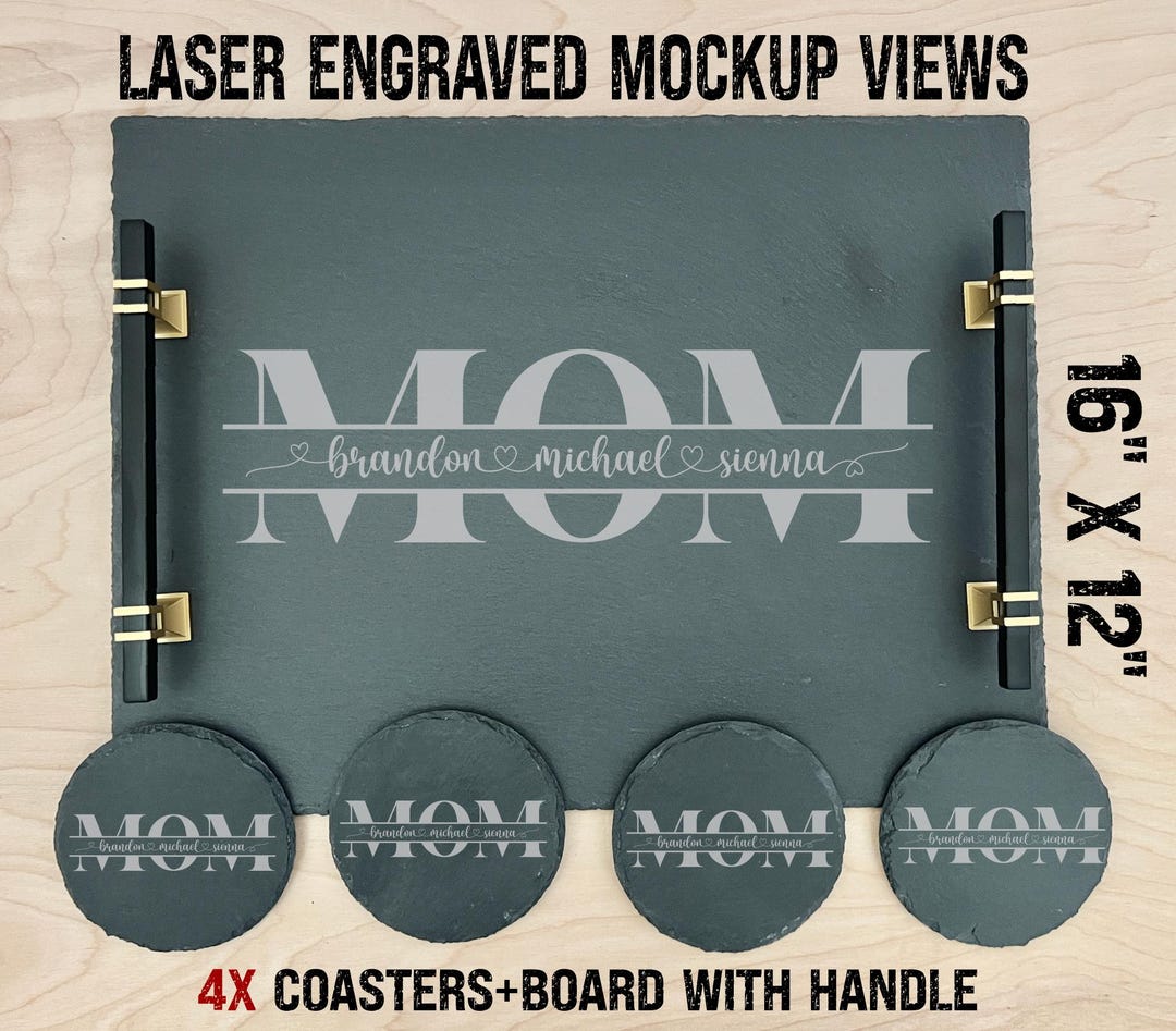 Personalized Serving Slate Board With Kids Name Gift for Nana, Mom ...