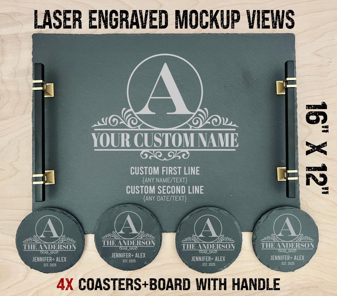 Custom Slate Monogram, Personalized Family Name Sign, Last Name Sign ...