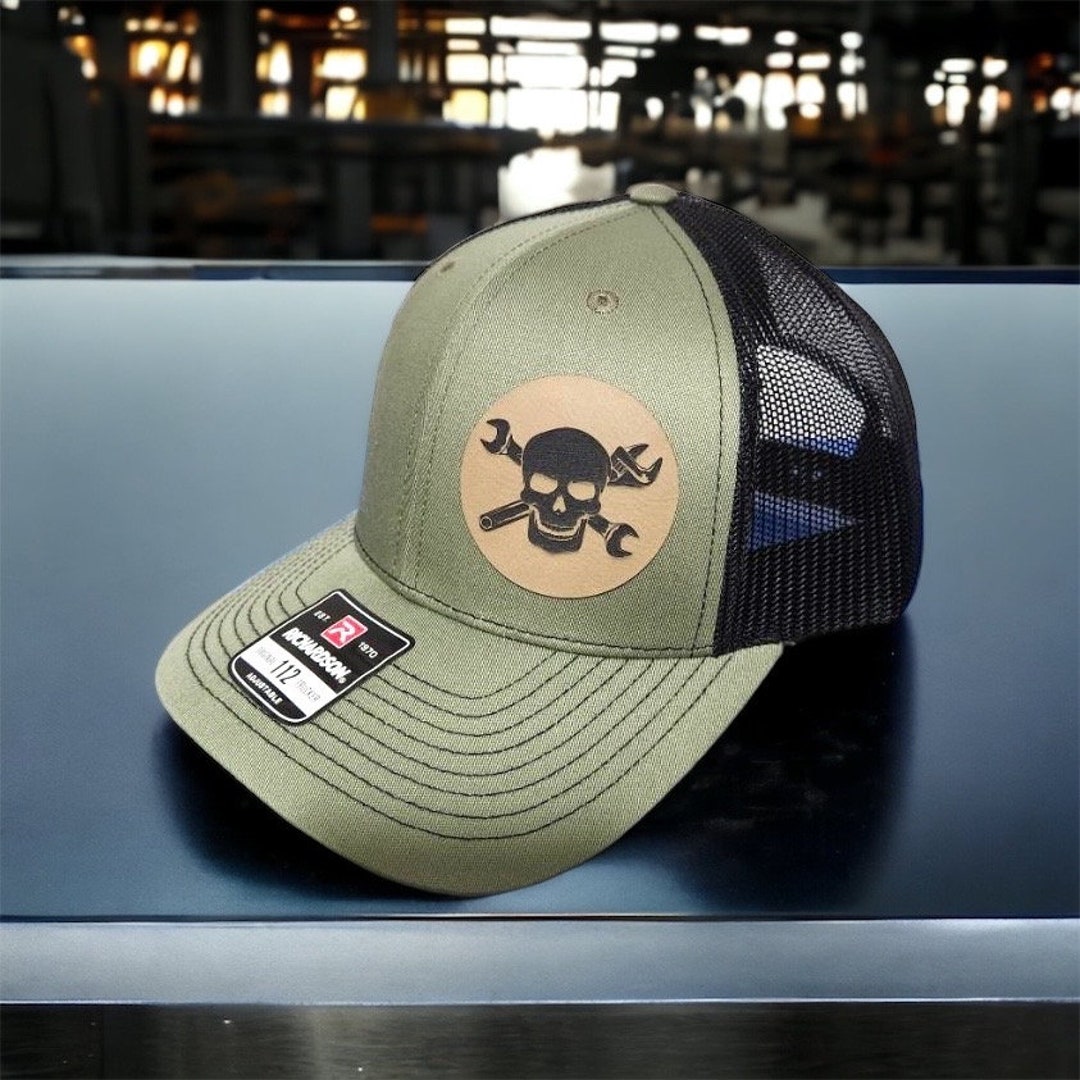 Skull Hat, Mechanic, Custom Hat, Patch Hat, Caps, Mens Hats, Tools ...