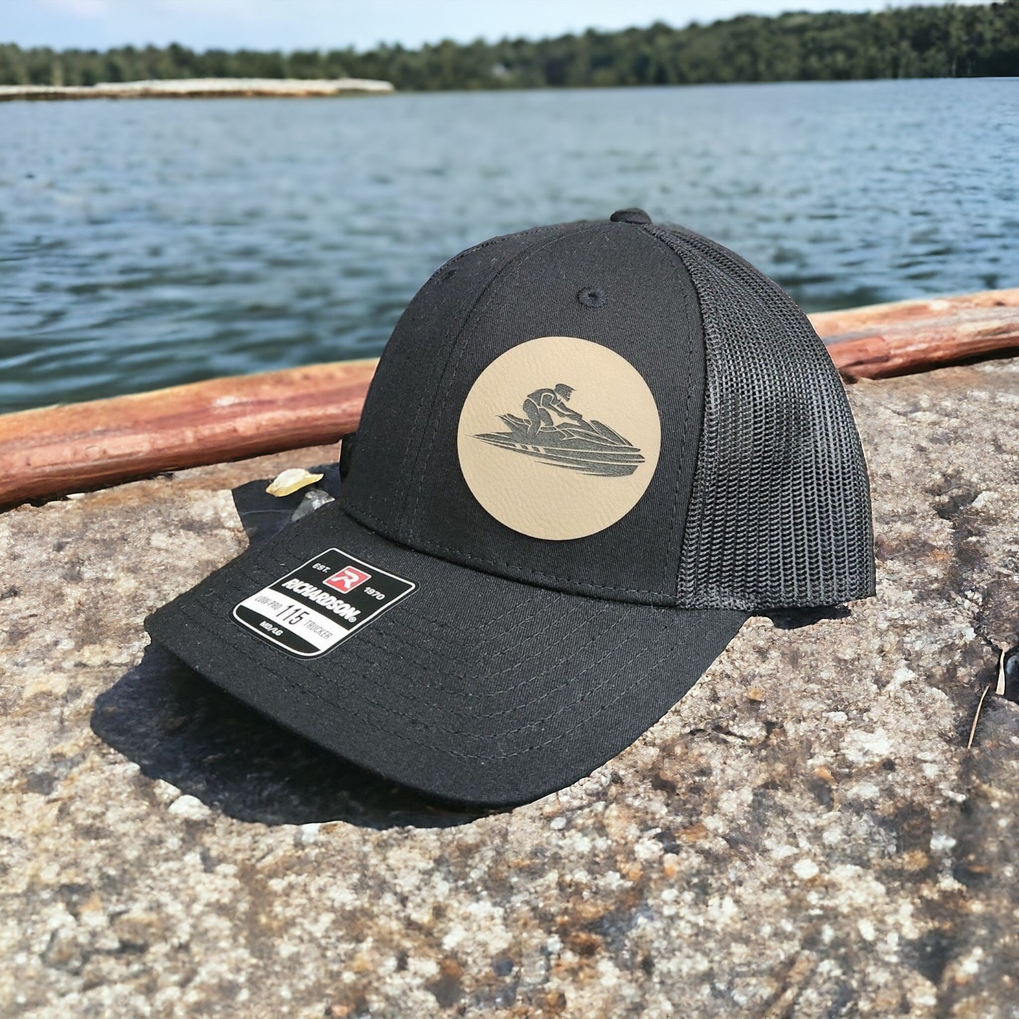 Jetski Patch Hat Water Sports Leather Patch Hat Gifts Patch Hat Gifts ...