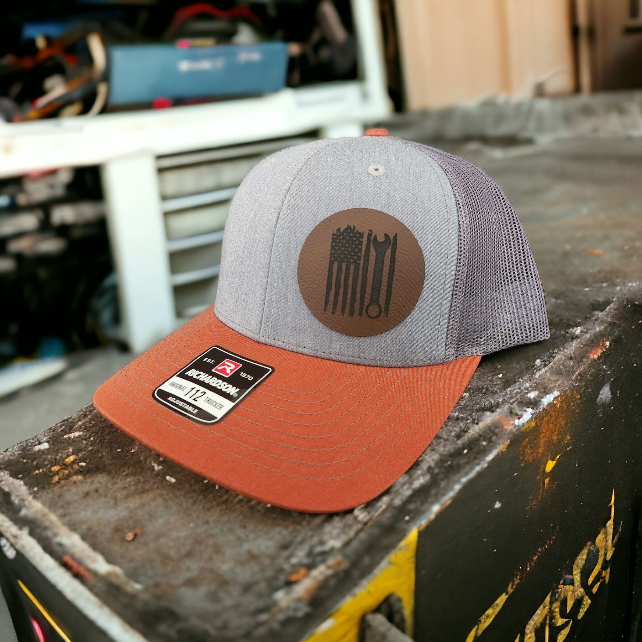 Mechanic American Flag Hat, Patriotic Hat, USA, Custom Hat, Patch Hat ...