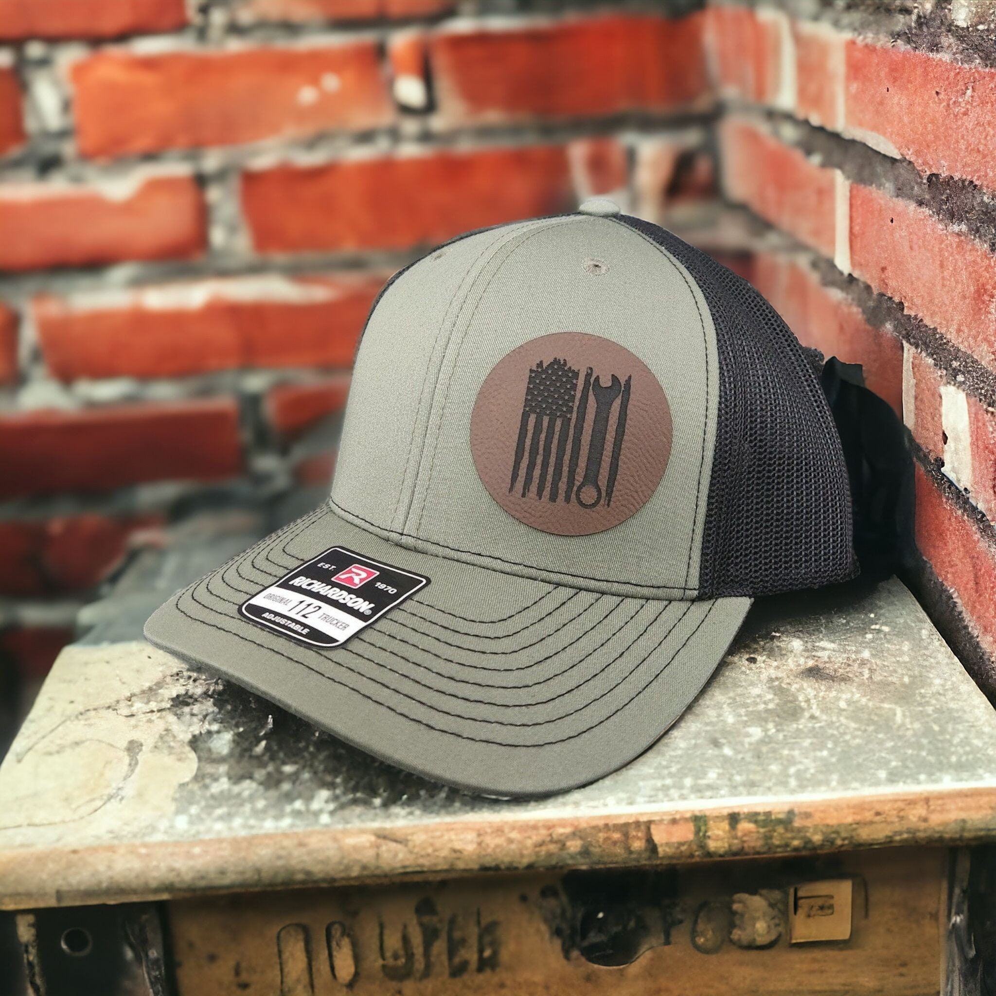 Mechanic American Flag Hat, Patriotic Hat, USA, Custom Hat, Patch Hat ...