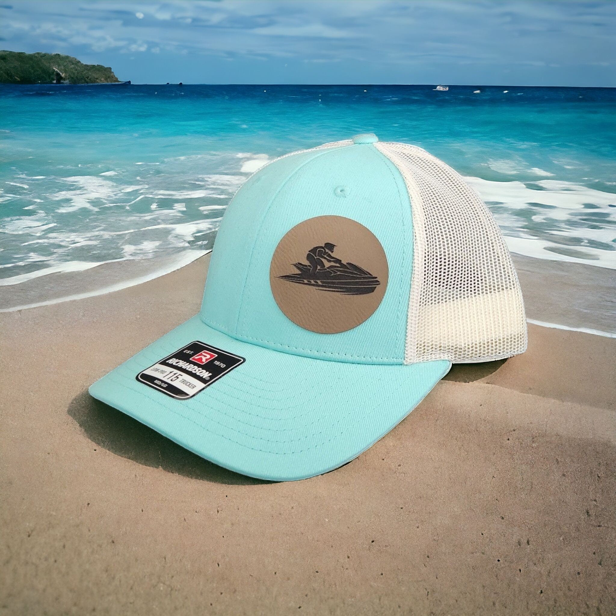 Jetski Patch Hat Water Sports Leather Patch Hat Gifts Patch Hat Gifts ...