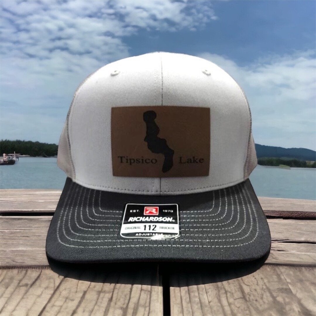 Tipsico Lake Patch Hat Leather Patch Trucker Hat Michigan - Etsy