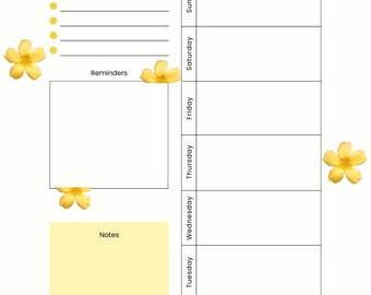 Weekly Schedule Printable, Instant Download, Weekly Schedule Printable ...