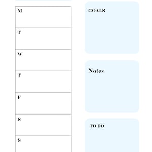Baby Blue Printable Weekly Planner, Instant Download, Minimal ...