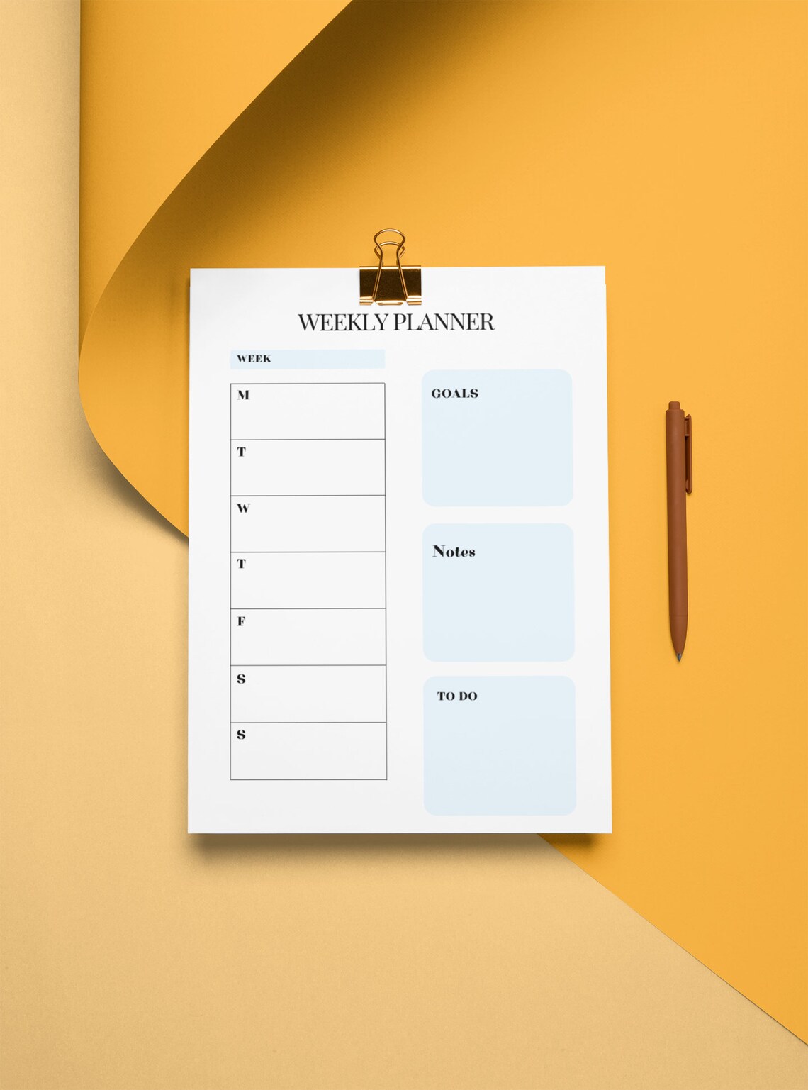 Baby Blue Printable Weekly Planner, Instant Download, Minimal ...