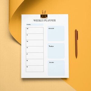 Baby Blue Printable Weekly Planner, Instant Download, Minimal ...