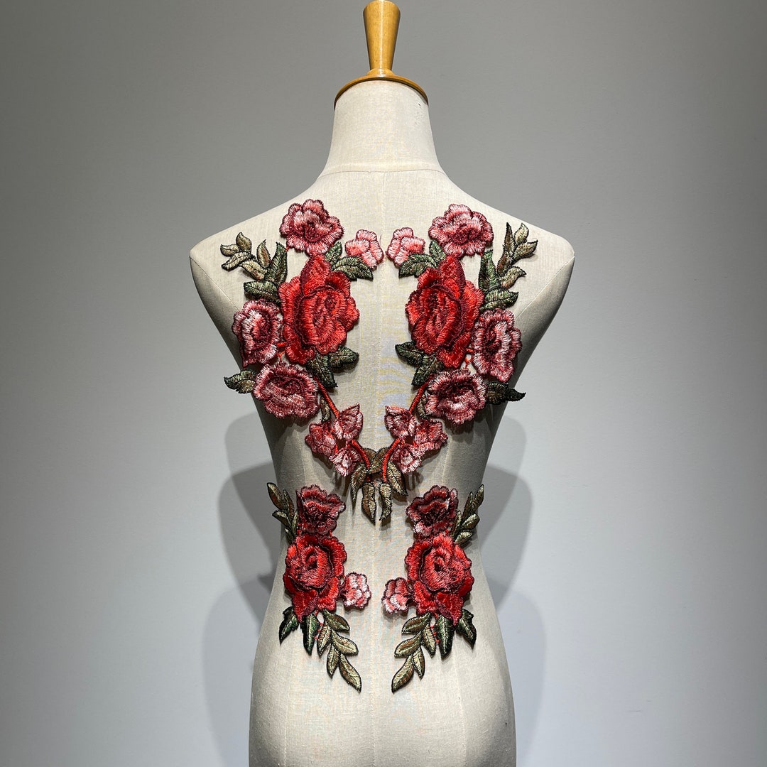 Embroidered Red Flower Sew on Applique | DIY Taylor the Eras Tour ...