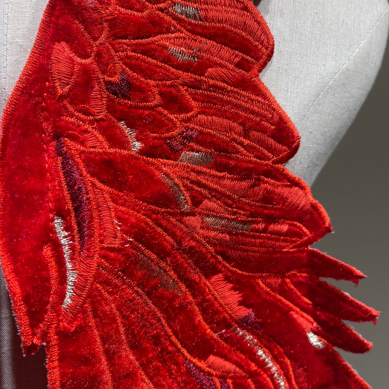 Cherry Red Velvet Angel Wings Sew on Patches for Vintage - Etsy