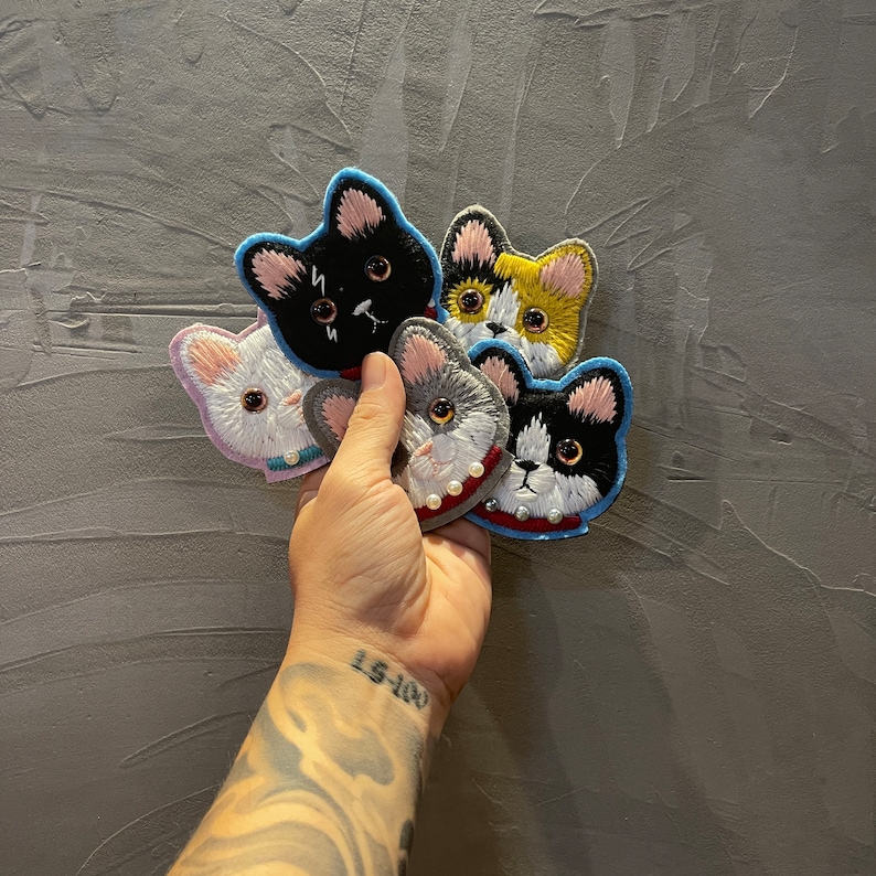 Handmade Cute Kitty Cat Embroidered Patch Exclusive for - Etsy