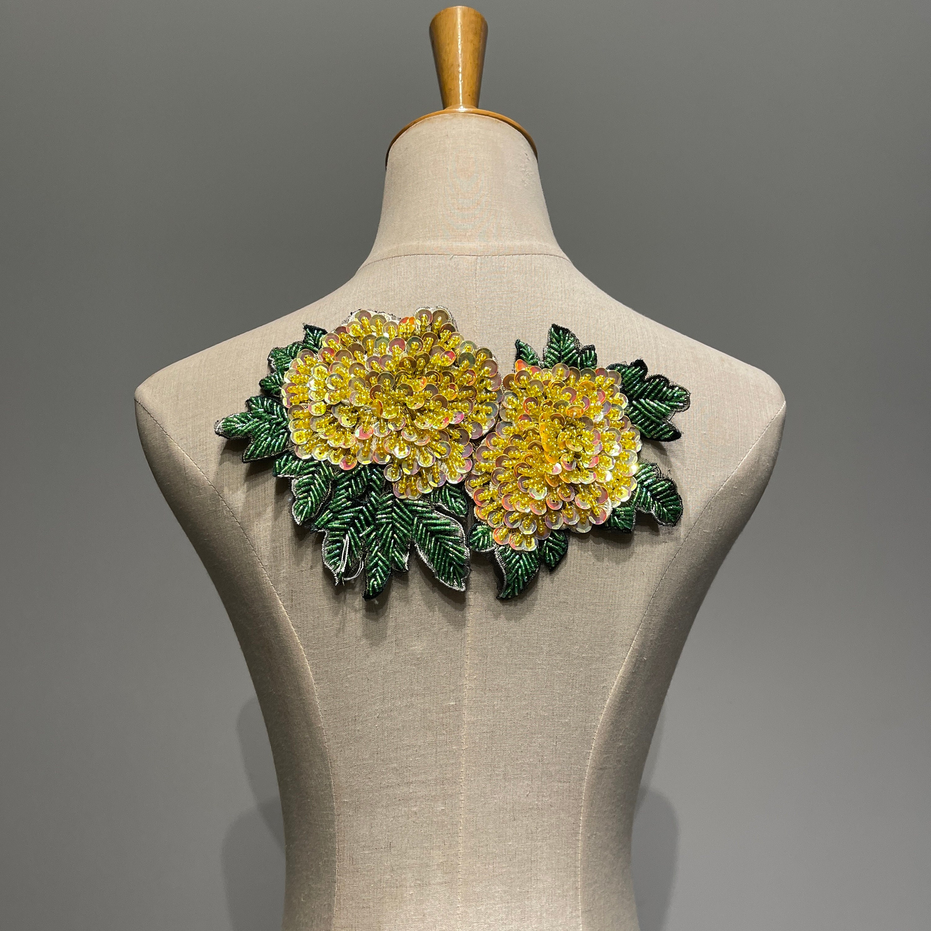 Handmade Beaded Sequins Yellow Flower Embroidered Sew on Patch - Etsy