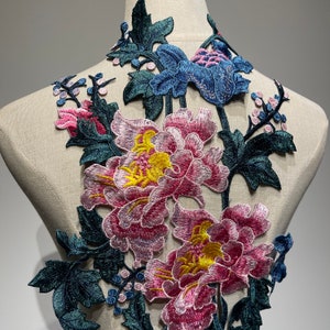 Extra Large Embroidered Flower Sew on Applique | 70cm Height | Pink ...