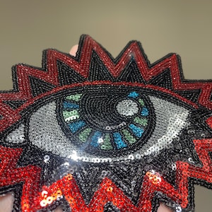Sequin Evil Eye Iron on Patch, Embellishment for Clothing or Denim Jackets - Etsy