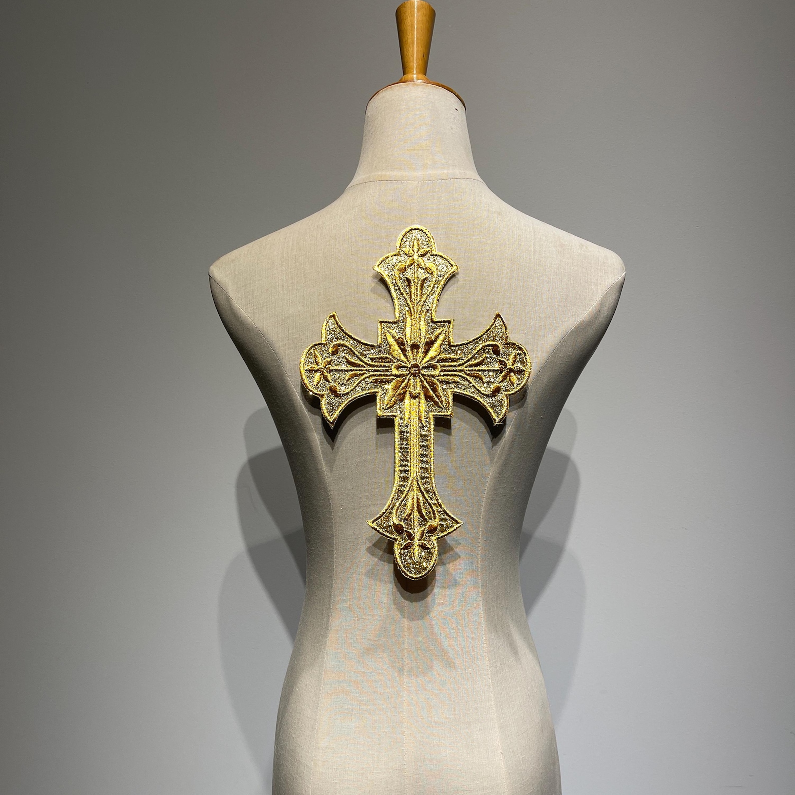 Embroidered Cross Iron-on Patch – Sparkling Glitter Religious Appliqué ...