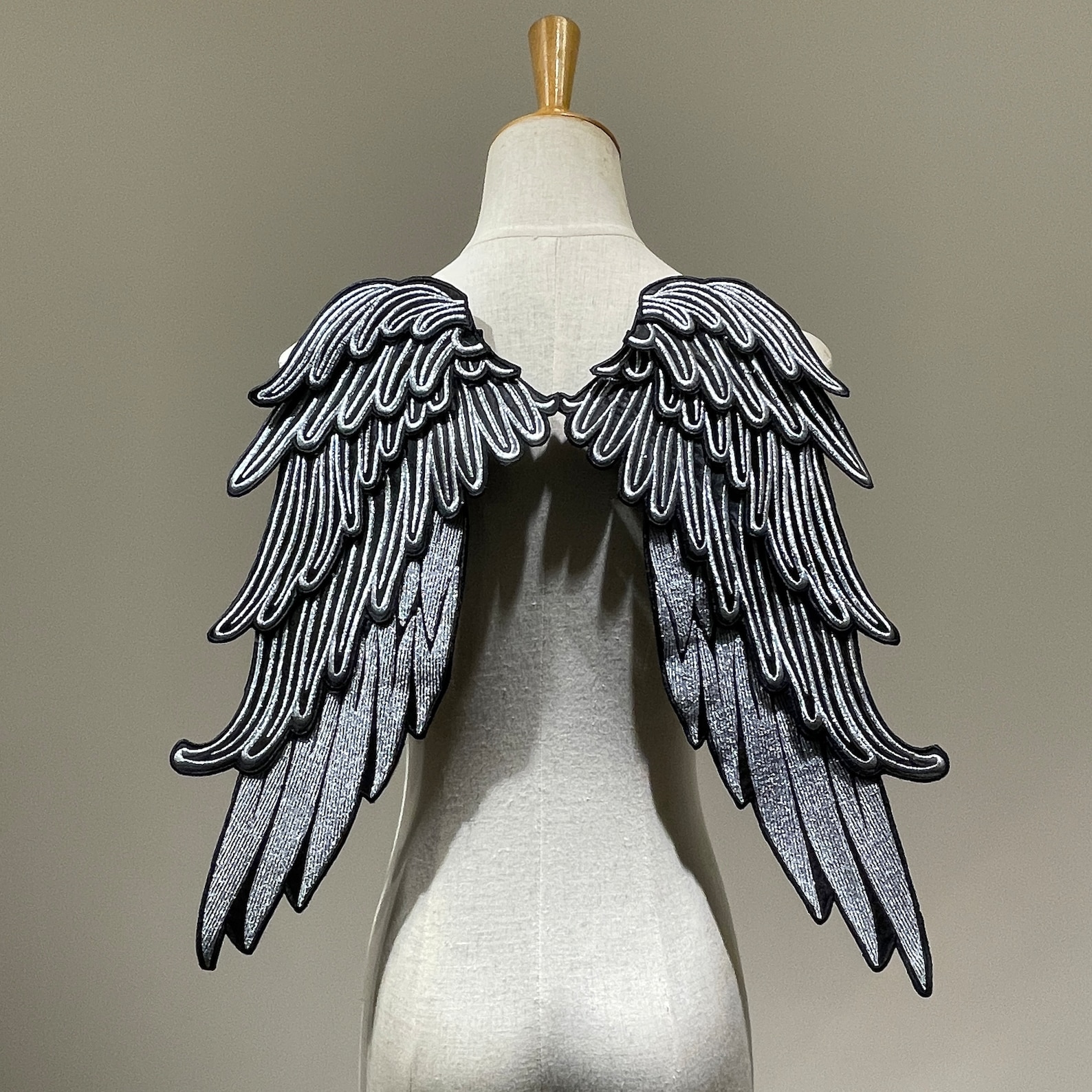 Silver and Black Angel Wings Patch for Vintage Clothes Back Patches or ...