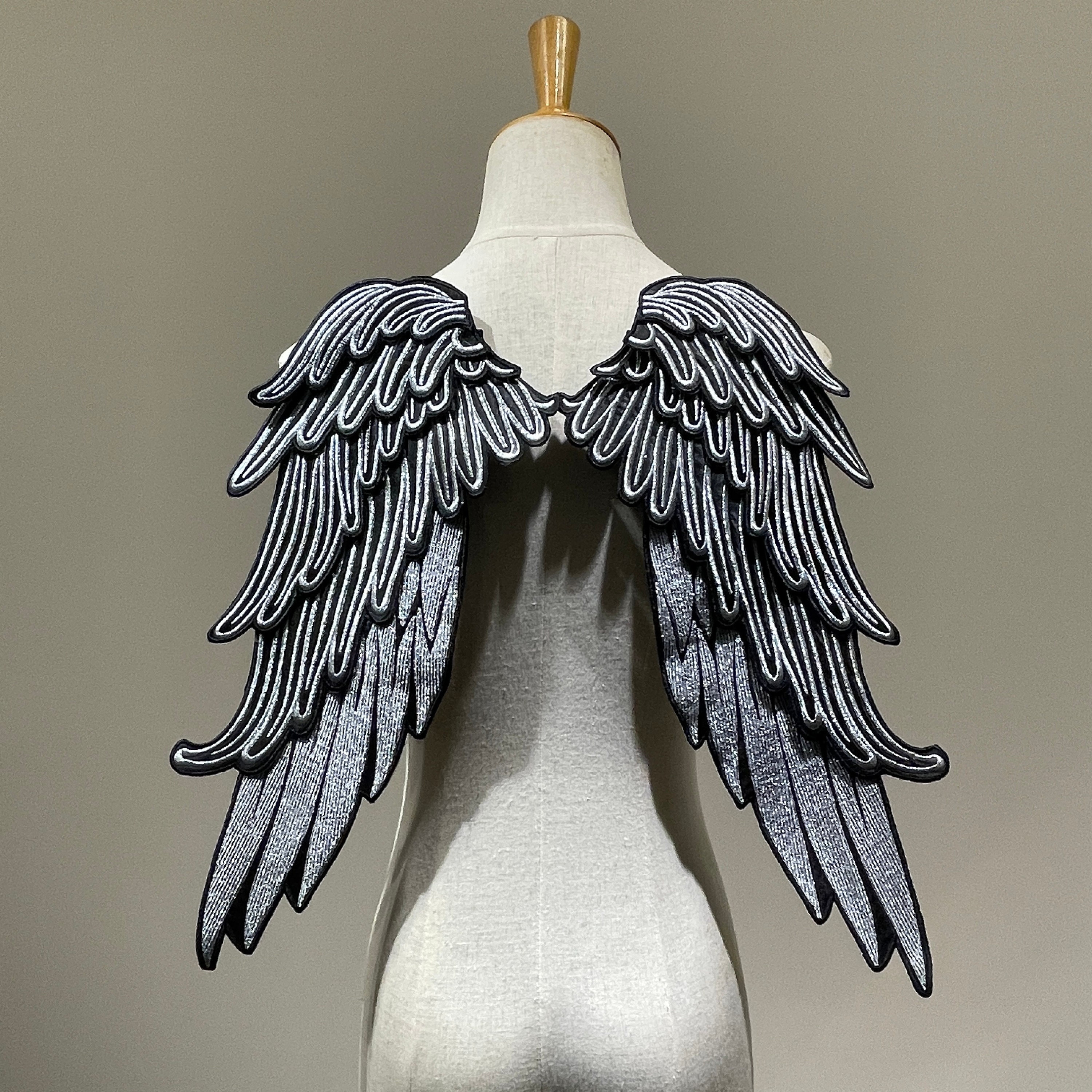 Silver and Black Angel Wings Patch for Vintage Clothes Back - Etsy