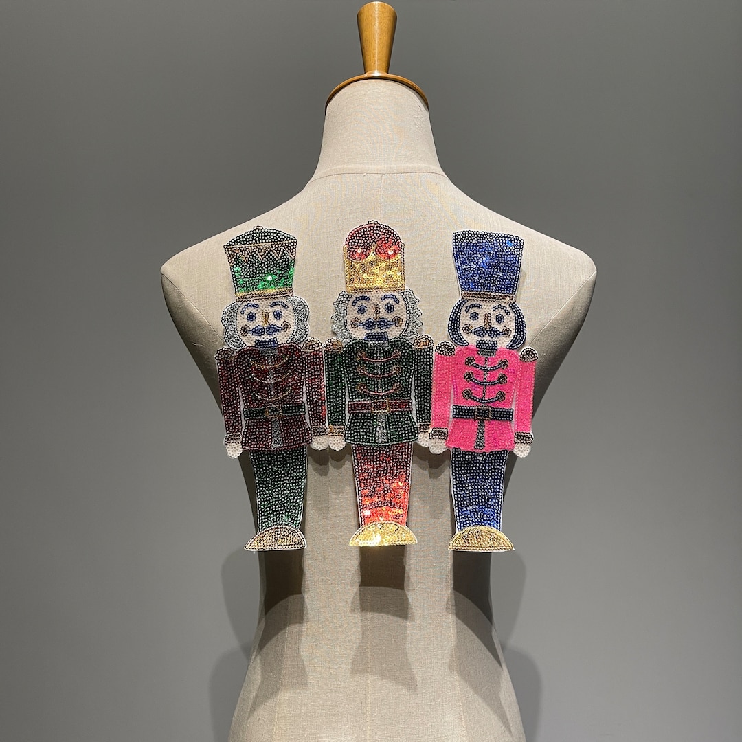 Sequined Nutcracker Sew on Patch- Christmas Shirt Applique - Etsy