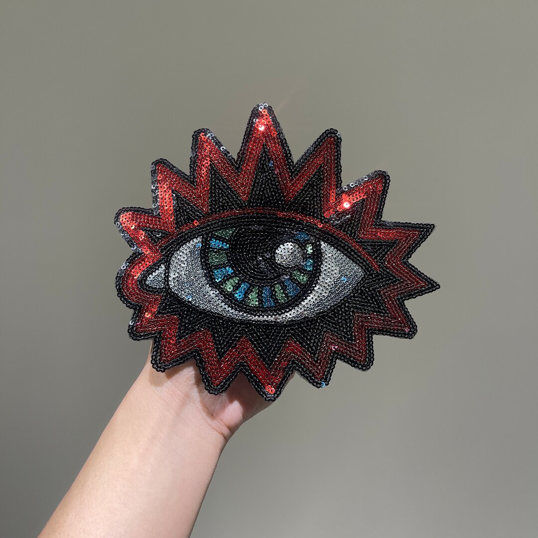 Sequin Evil Eye Iron on Patch, Embellishment for Clothing or Denim ...