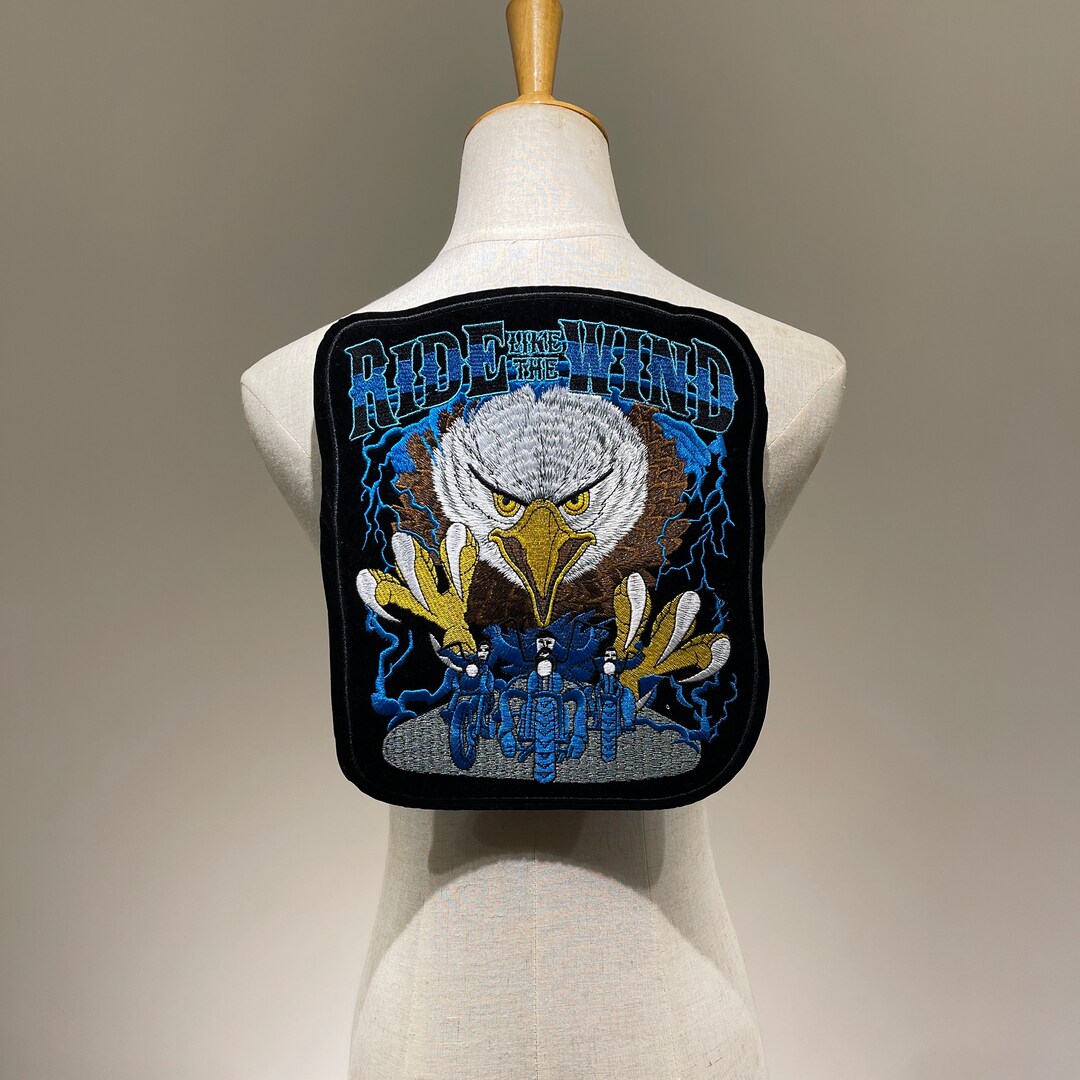 Vintage Large Punk Style Eagle Ride Like the Wind Word Thunder ...