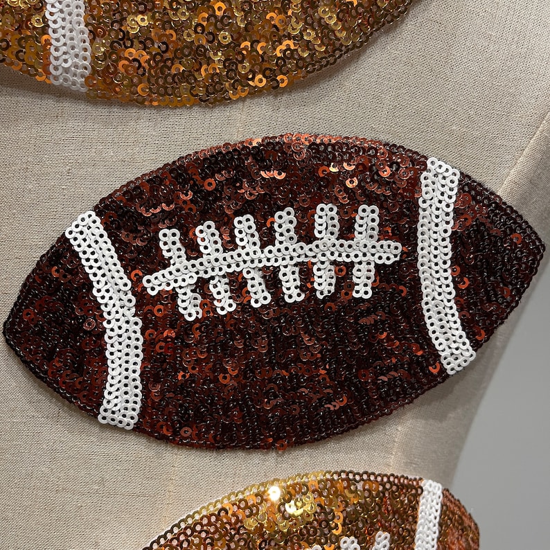 Large Gold Sequins American Football Iron on Patch for Sweatshirt and ...