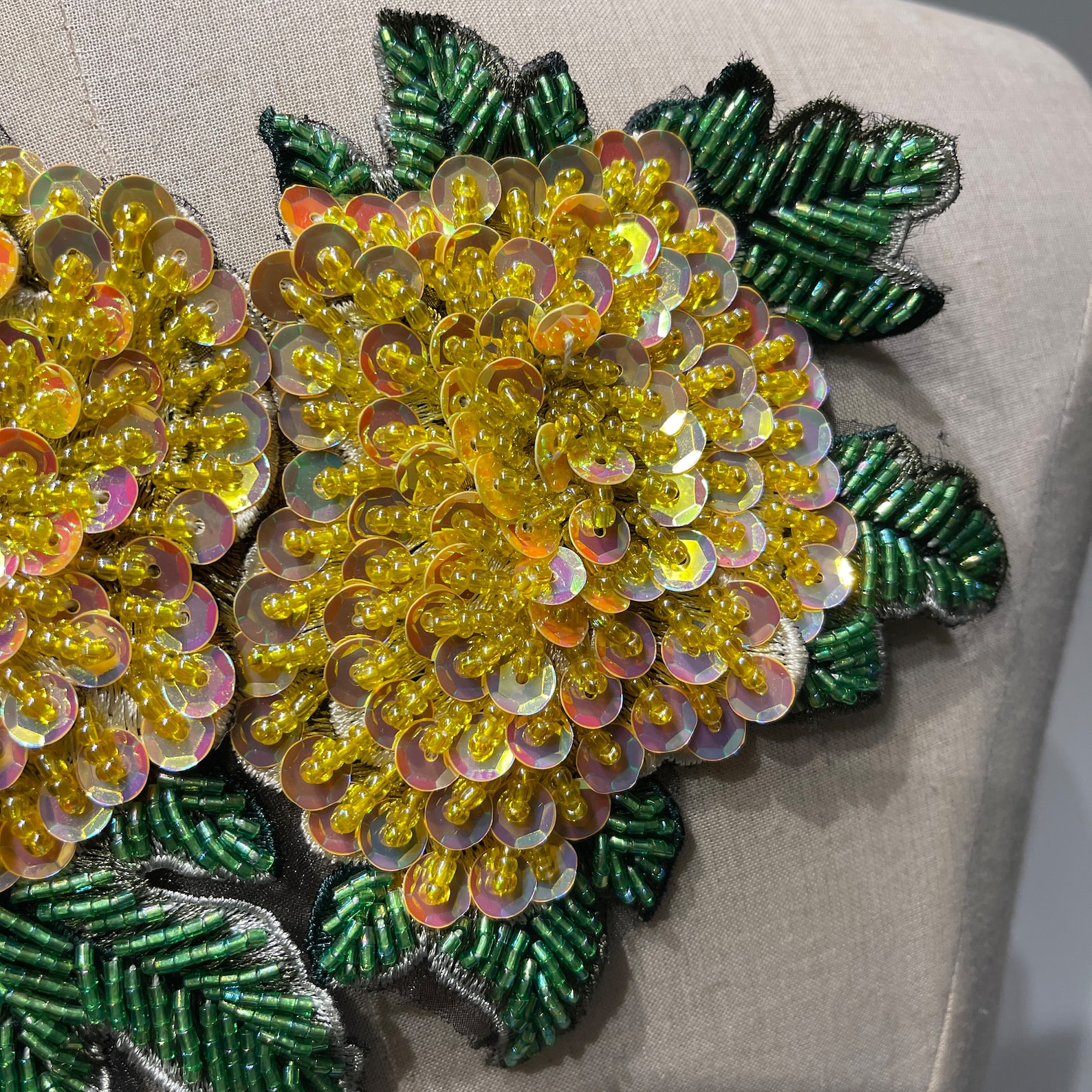 Handmade Beaded Sequins Yellow Flower Embroidered Sew on Patch - Etsy