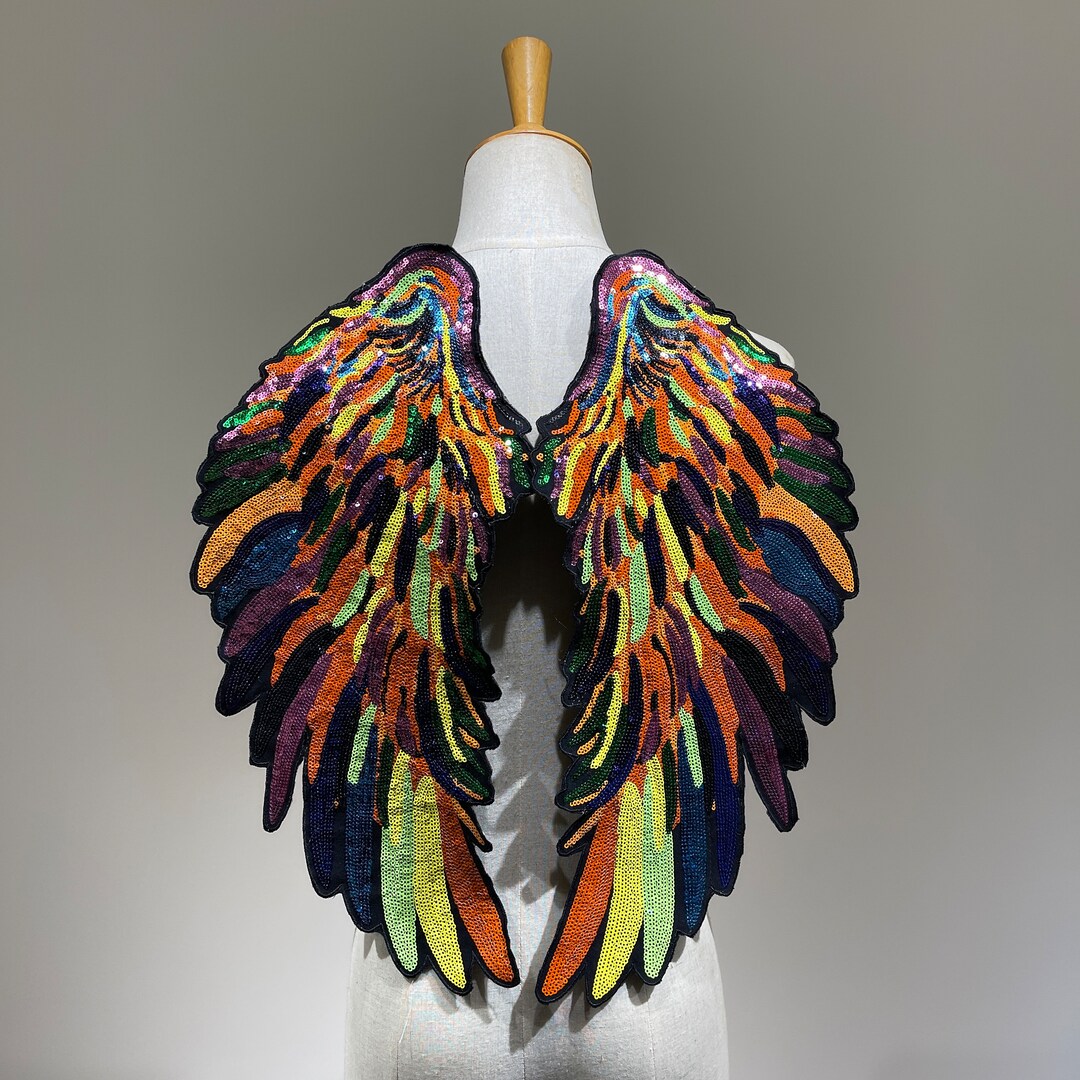 Performance Sequins Angel Wings Multi-color for Vintage Clothes Back ...