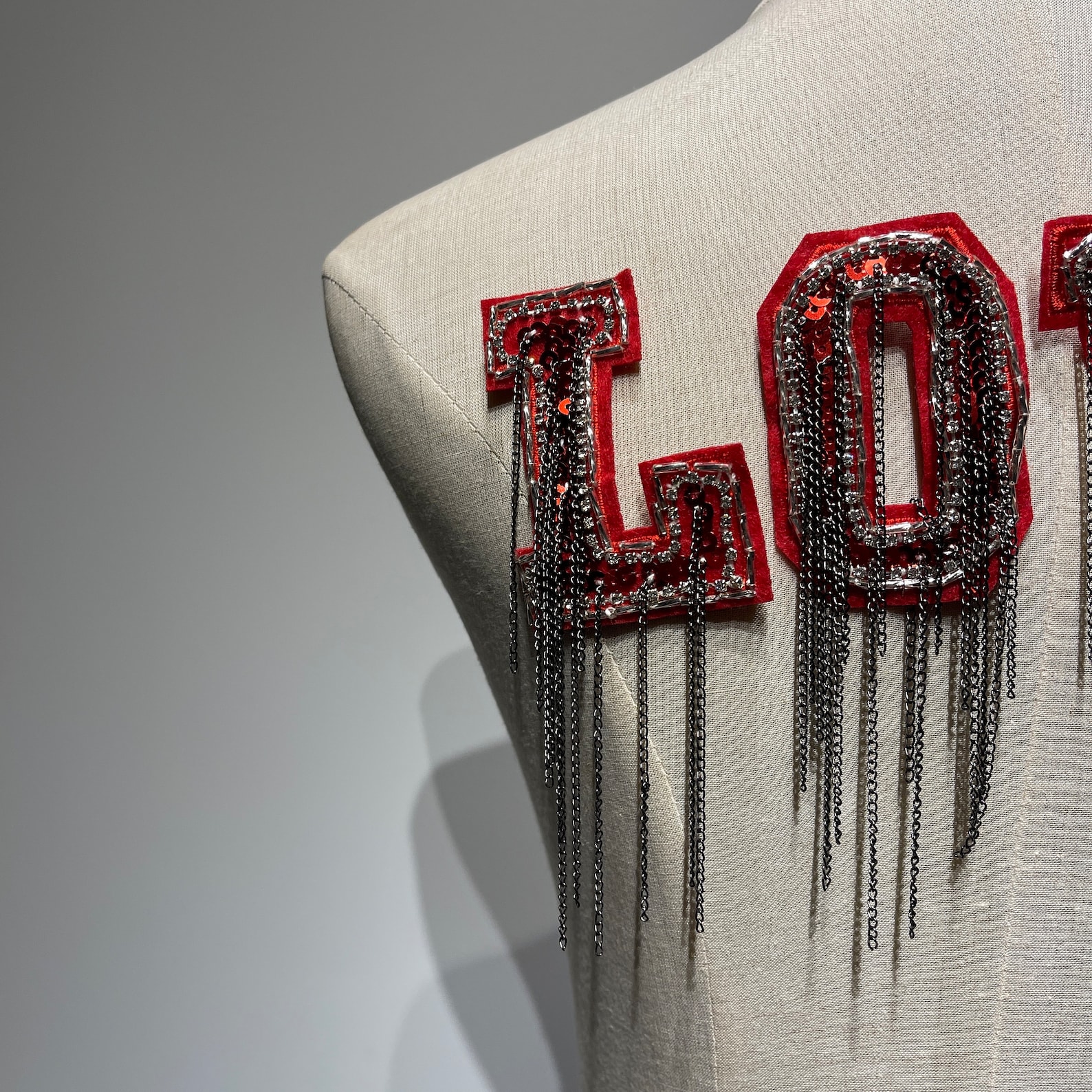Handmade Red Sequins Love Letter Patch | Beaded Alphabet Applique With ...