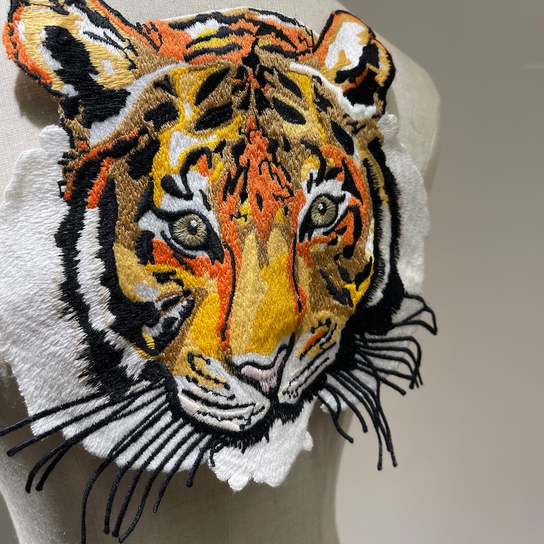 Vintage Tiger Embroidery Design Sew on Patches Applique for - Etsy