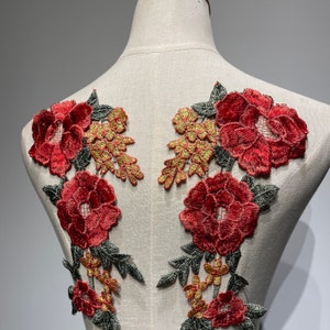 Vintage Inspired Red Flower Patch for Jacket Appliqué - Etsy