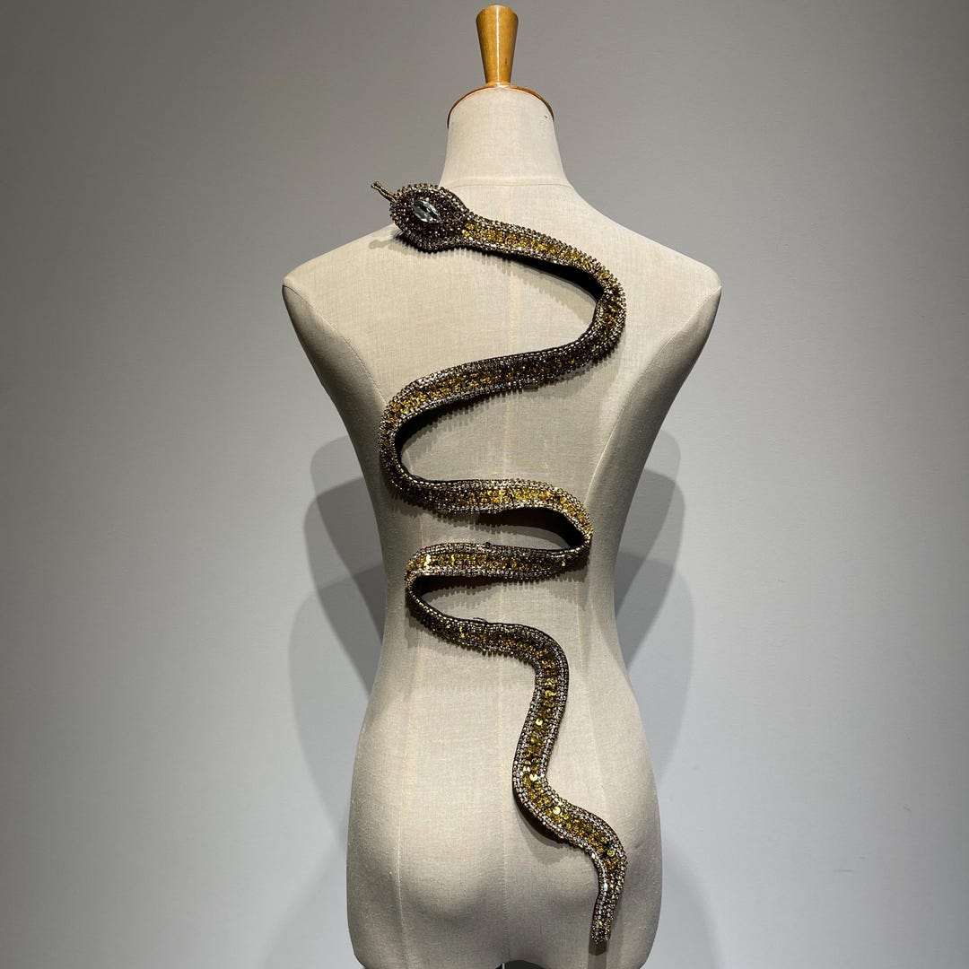 Gold Sequin Snake Patch - Reputation Inspired- Rhinestone Snake ...
