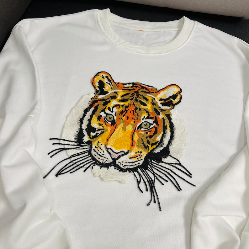 Vintage Tiger Embroidery Design Sew on Patches Applique for - Etsy