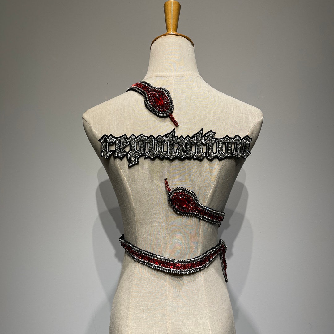 Glittering Rhinestone Snake Patch for Concert Costume Sparkling Letter ...