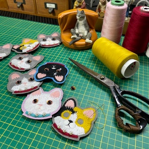 Handmade Cute Kitty Cat Embroidered Patch Exclusive for Clothes Sew on ...