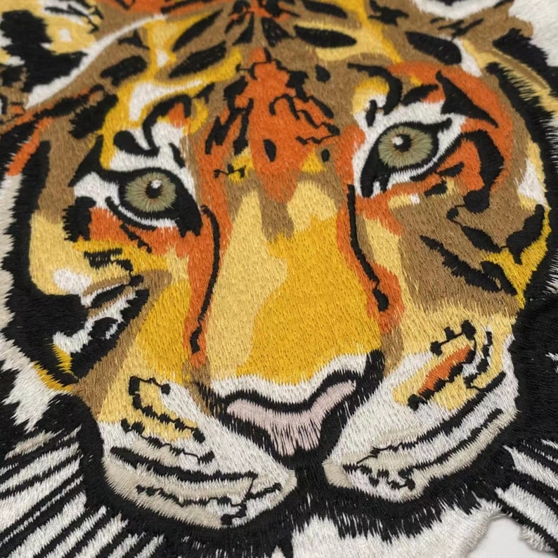 Vintage Tiger Embroidery Design Sew on Patches Applique for - Etsy