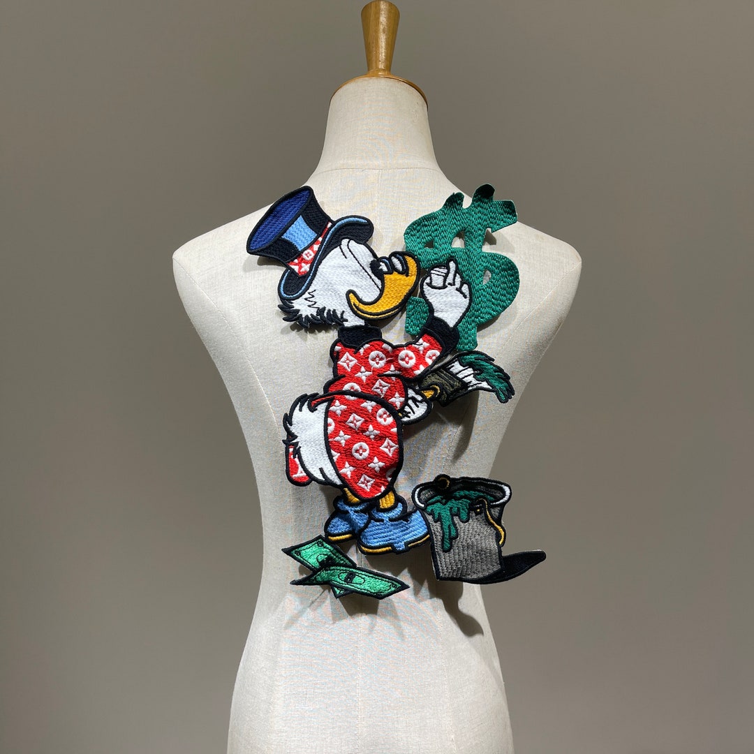 Vintage Embroidered Cartoon Duck Painting US Dollar for Clothes Back ...