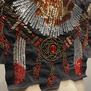 Extra Large Handmade Gold Sequins Flying Eagle Sew on Patch | Majestic ...