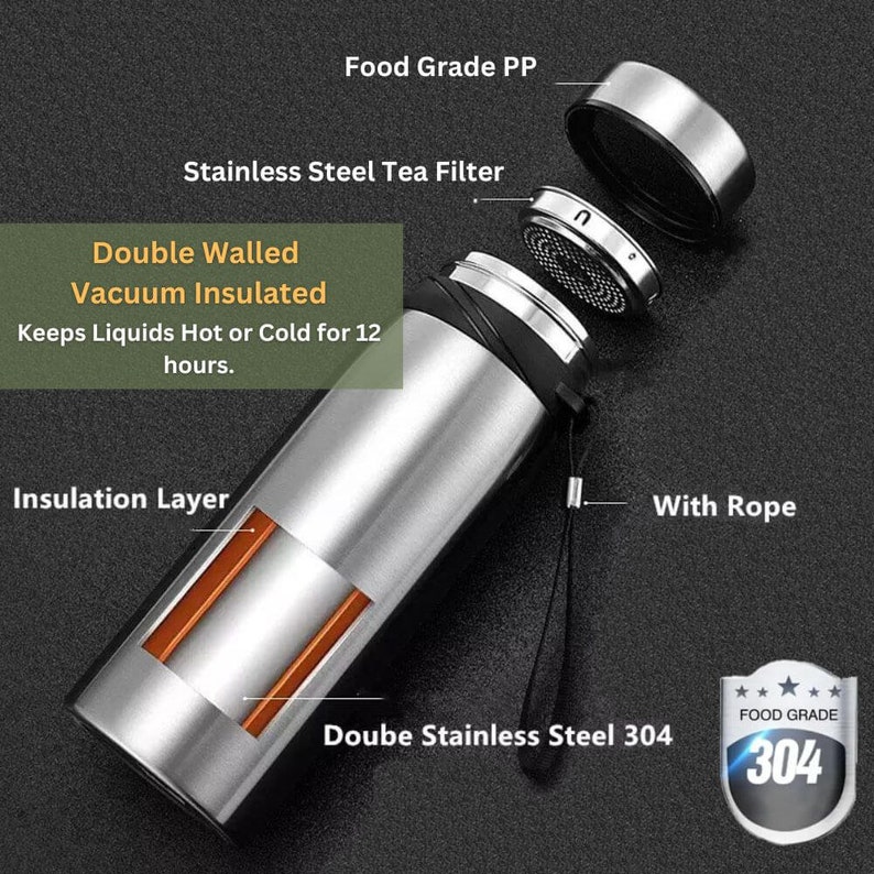 Custom 650ml Insulated Water Bottle Personalized Travel Mug Vacuum ...