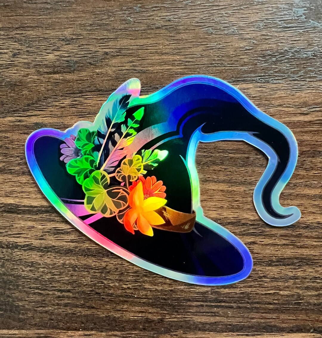 Witch Hat, Die Cut, Holographic, Vinyl Sticker - Etsy