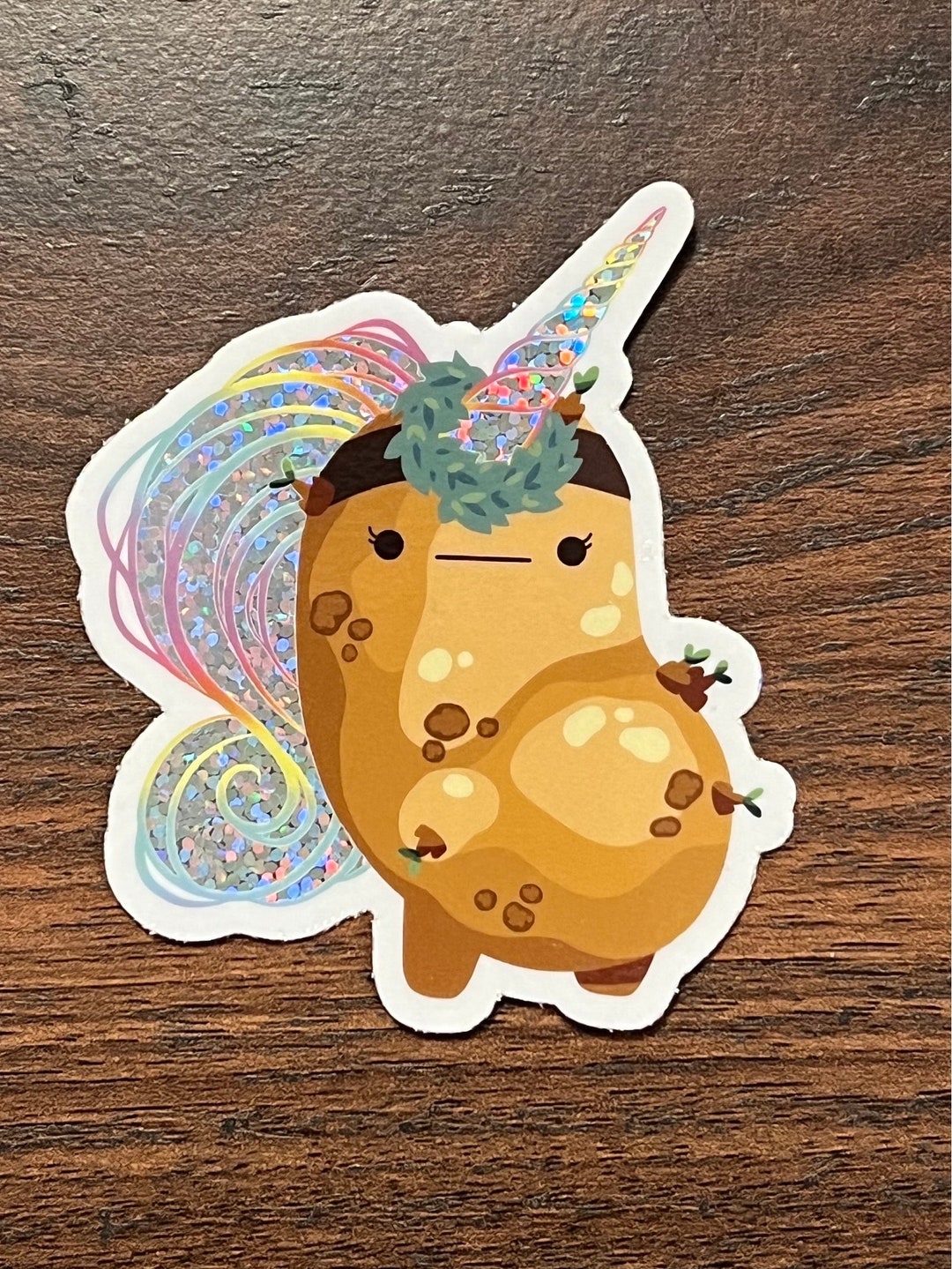 Unicorn Potato, Die Cut, Glitter Sticker - Etsy