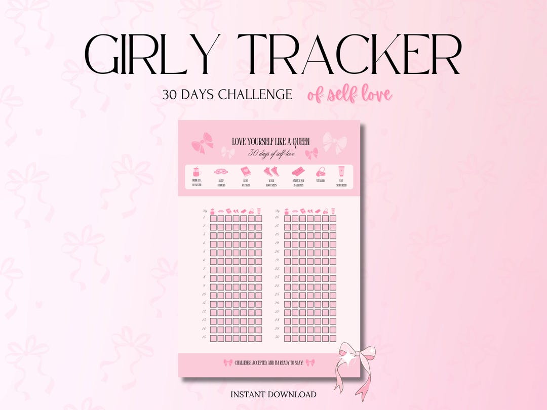 Pink 30-day Self-love Challenge PDF | Pink Aesthetic Self-care ...