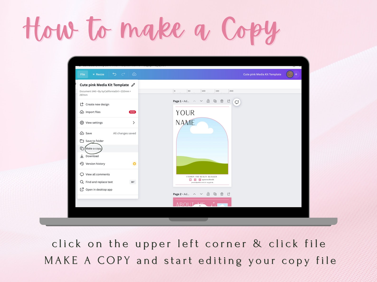 MEDIA KIT & Rate Card Template for Instagram, Tiktok Influencers ...