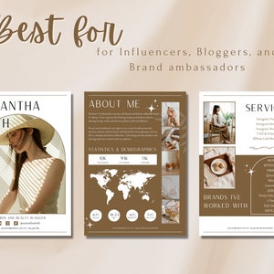 MEDIA KIT & Rate Card Template for Instagram, Tiktok Influencers ...