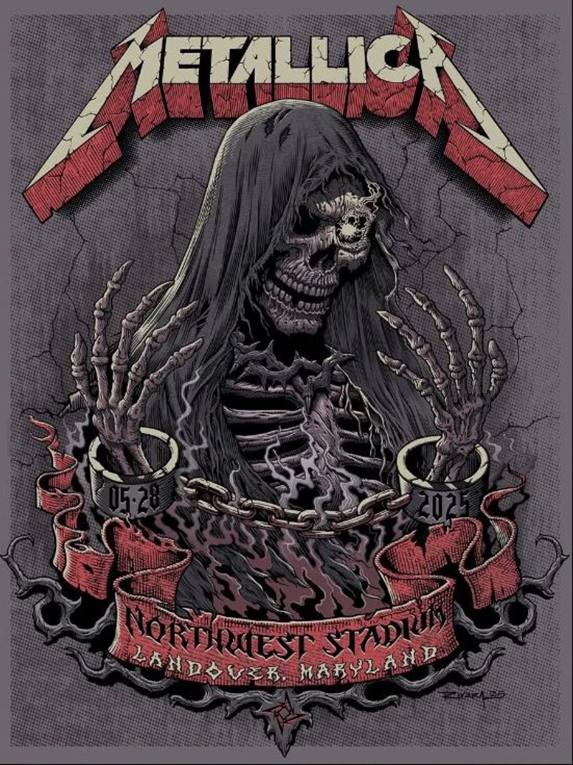 Tonight at the Stadium Metal Concert Poster Dark Heavy Rock Live Show ...