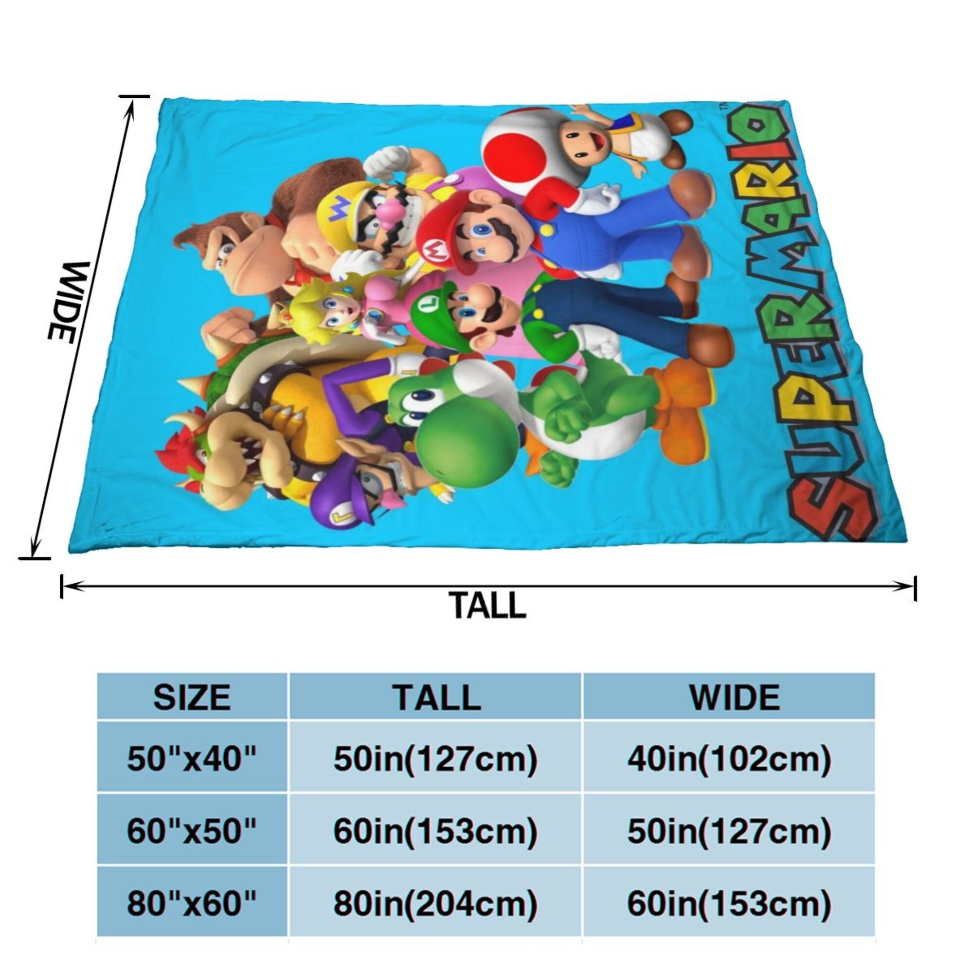 Custom DIY Super Mario Two Layer Blanket Printed Throw - Etsy