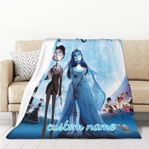 Custom Name Blanket Disney Corpse Bride Tapestry Personalized Blankets ...