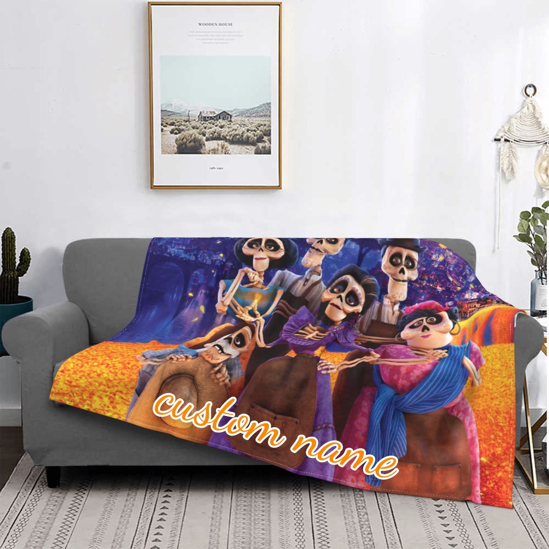 Custom Name Blanket Disney COCO Tapestry Personalized Blankets Birthday ...