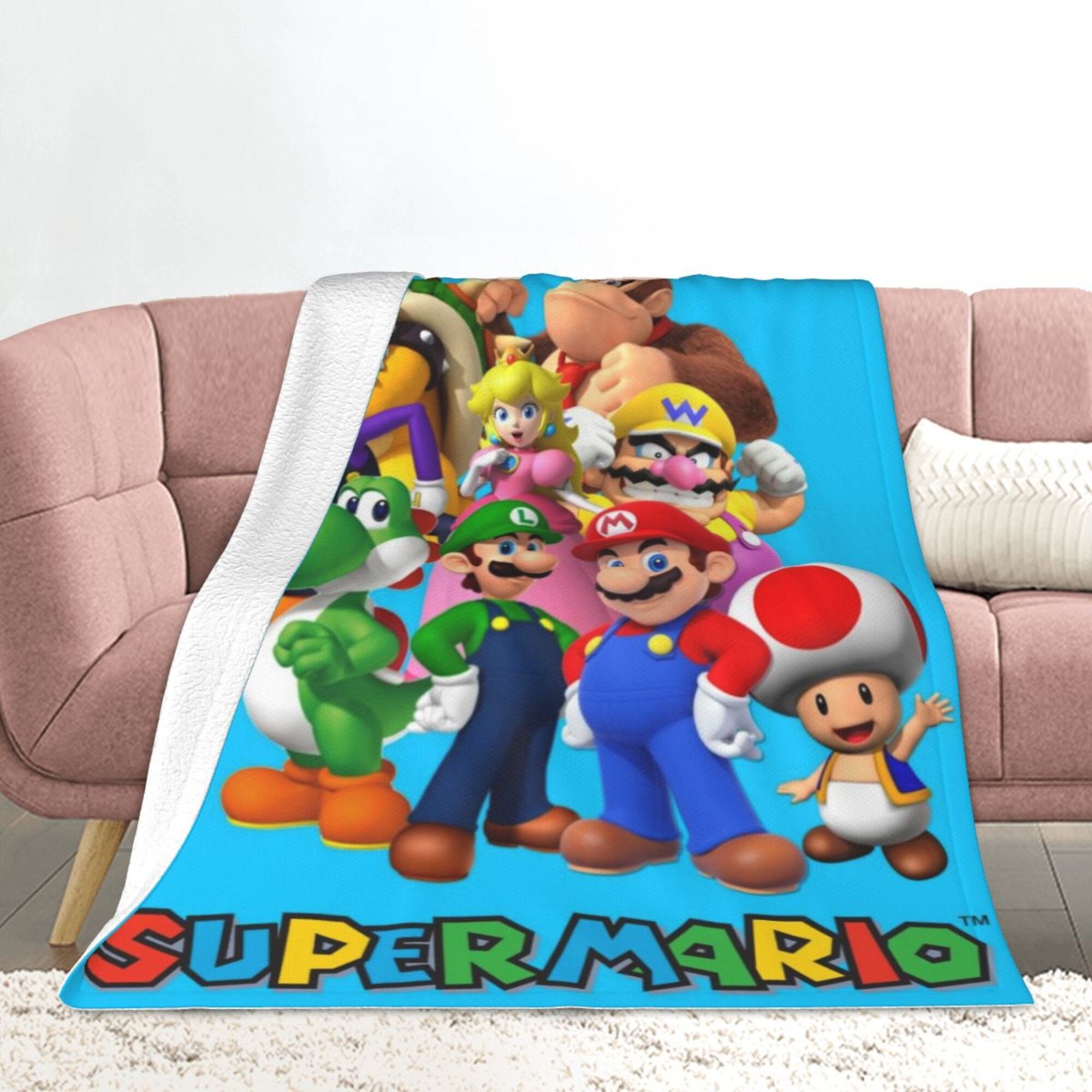 Custom DIY Super Mario Two Layer Blanket Printed Throw - Etsy